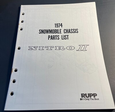 1974 RUPP SNOWMOBILE NITRO II CHASSIS PARTS MANUAL 14 PAGES (R21) | eBay