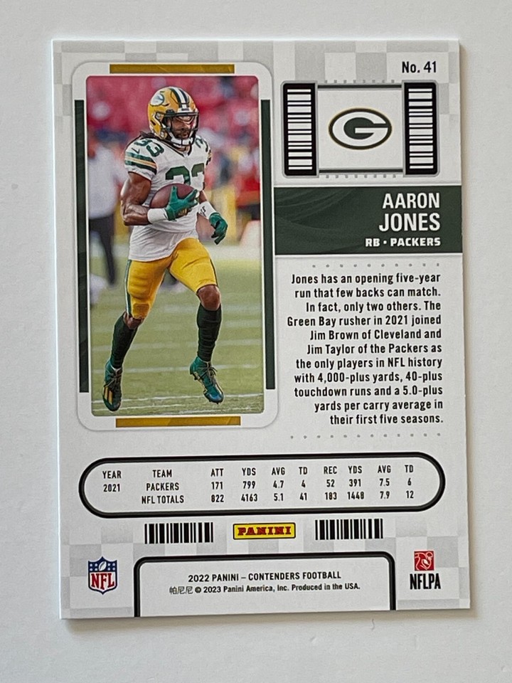 2022 Panini Contenders - Season Ticket No. 41 Aaron Jones Packers | eBay