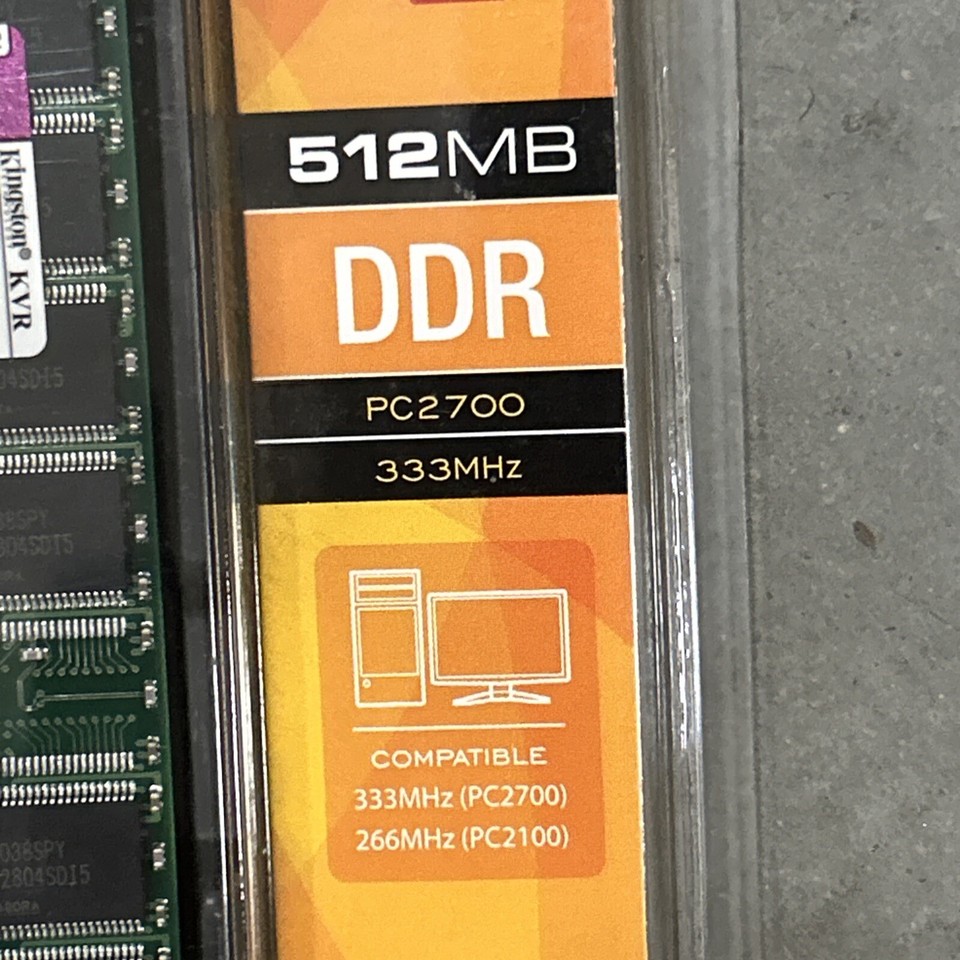 Kingston PC2700 (DDR-333) 512 MB DIMM 333 MHz PC-2700 DDR SDRAM Memory ...