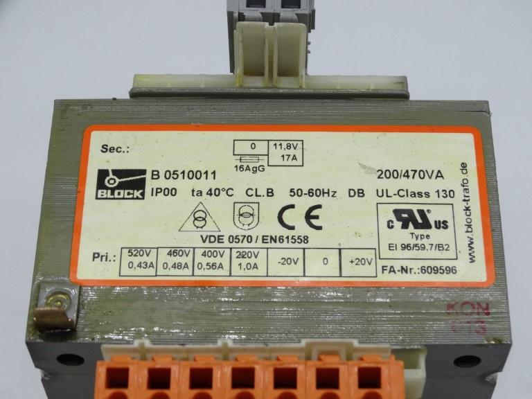 BLOCK VDE 0570/EN61558 TRANSFORMER | eBay