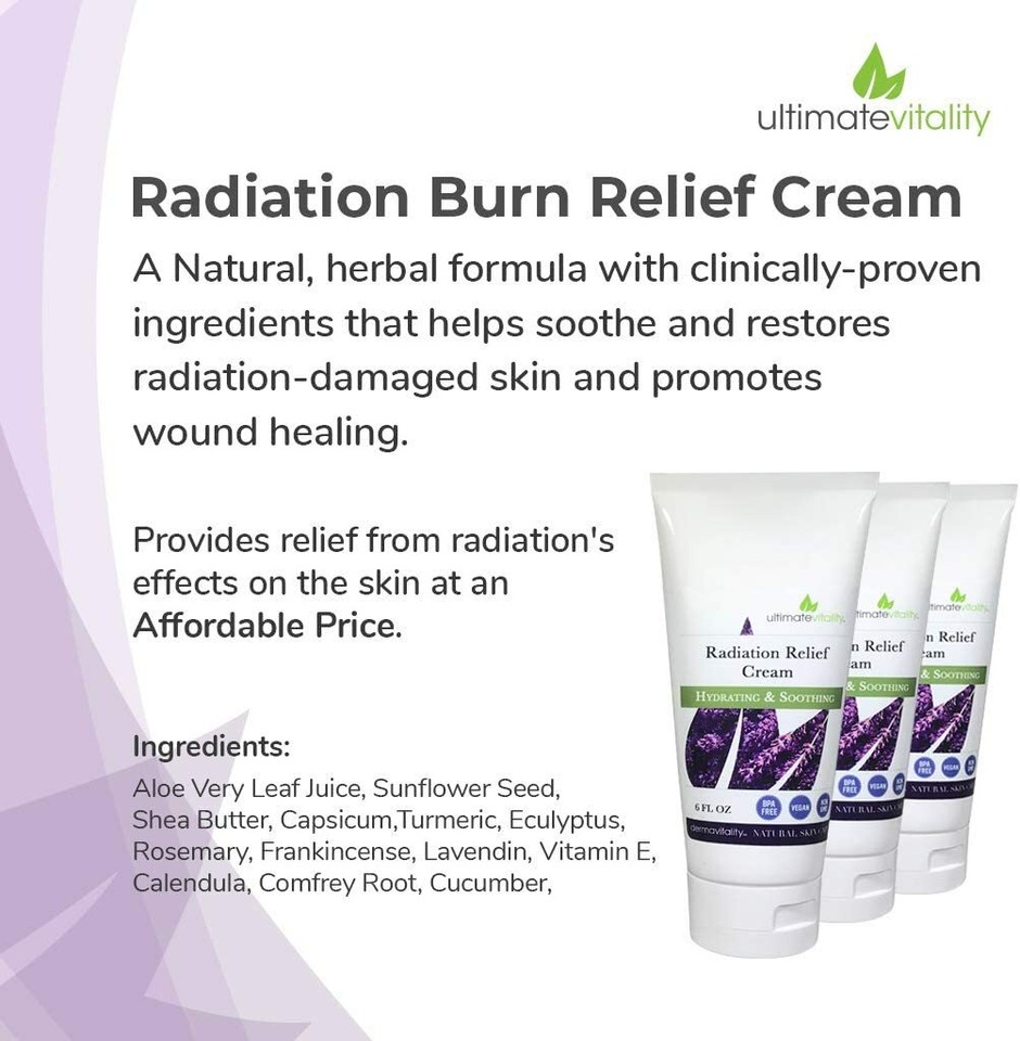 Radiation Burn Cream 6 Ounces - Natural, Organic Lotion for Radiation ...