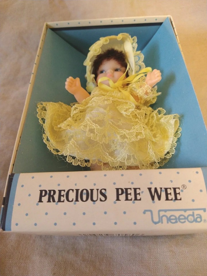 Vintage UNEEDA Tiny Doll Precious Pee Wee 4" in. Original Box 1973 ...