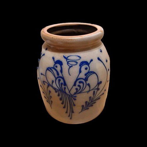 Beaumont Brothers Pottery Crock Cobalt Blue BBP Blue Birds Salt Glaze ...