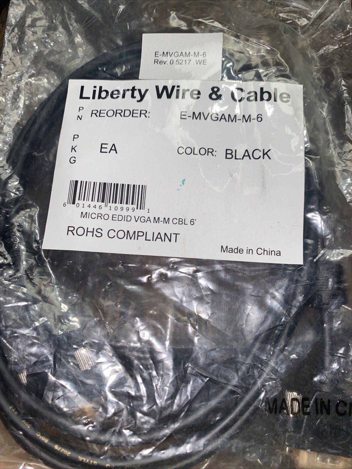 NEW- Liberty Wire E-MVGAM-M-6 Male to Male 15 pin | eBay