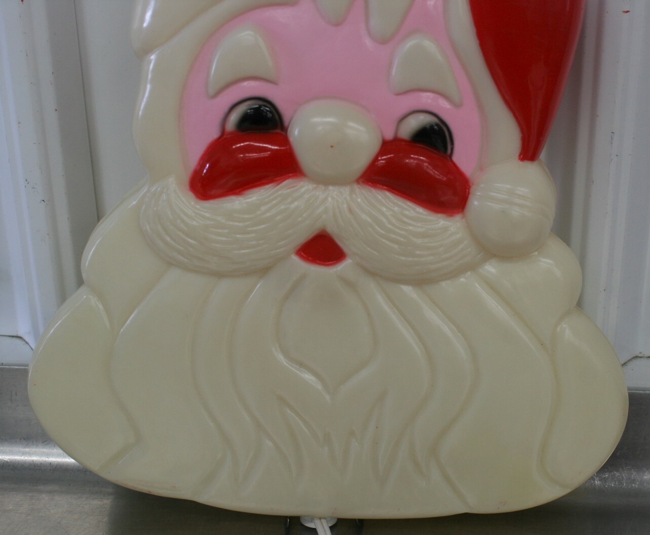 Christmas Lighted Santa Face Double Sided Window Display Blow mold Yard ...