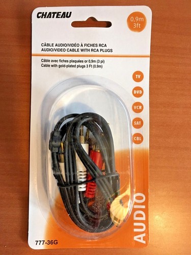 LOT of TWELVE (12) CHATEAU AUDIO VIDEO CABLE WITH RCA PLUGS 777-36G | eBay