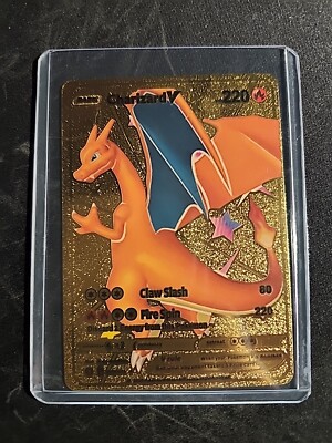 Shiny Charizard V #079/073 Gold Foil Pokemon Fan Art Display Card | eBay