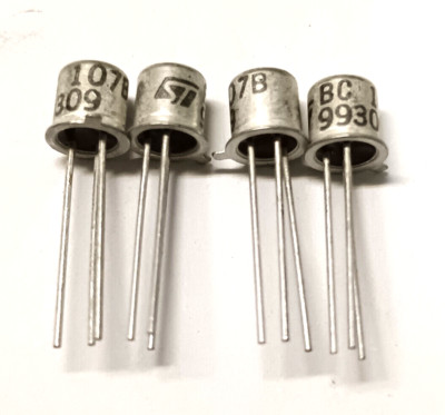 4X BC107B STmicroelectronics Transistor npn 50v 0,1a TO-18 nos ...
