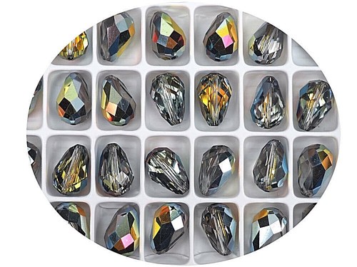 12 Crystal Marea, Preciosa Czech MC Pear Beads, tear drop shape 15x10mm ...