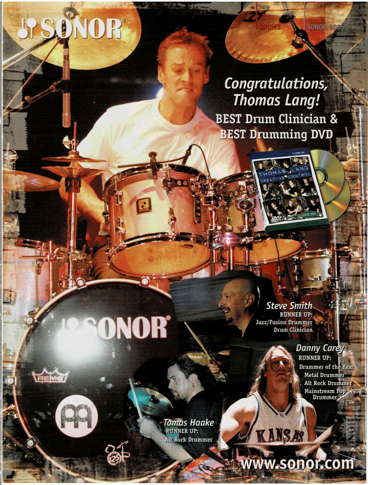 SONOR DRUMS - THOMAS LANG / STEVE SMITH / DANNY CAREY / TOMAS HAAKE ...
