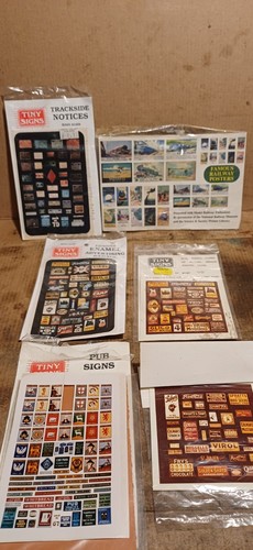 Tiny Signs OO Gauge Trackside , Posters, Pub Signs X6 Packs Job Lot ...