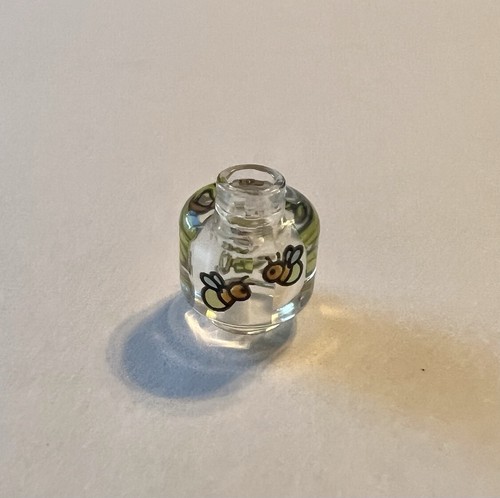 Lego Transparent Trans Head With Bees Bee Clear New Printed Dual Sided ...