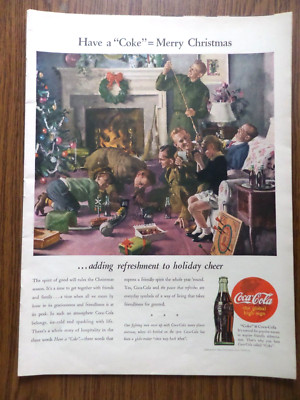 1944 Coke Coca-Cola Ad WW II 2 Merry Christmas Holiday Cheer | eBay