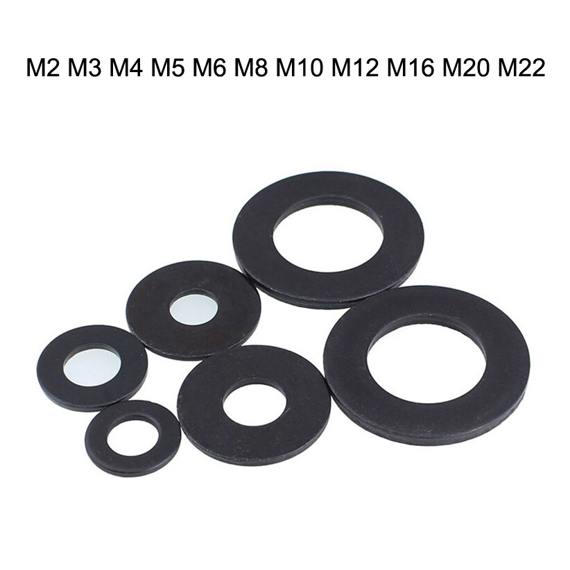M2 M3 M4 M5 M6 M8 M10 M12 M16 M20 M22 Black Flat Washer Metal Washer ...