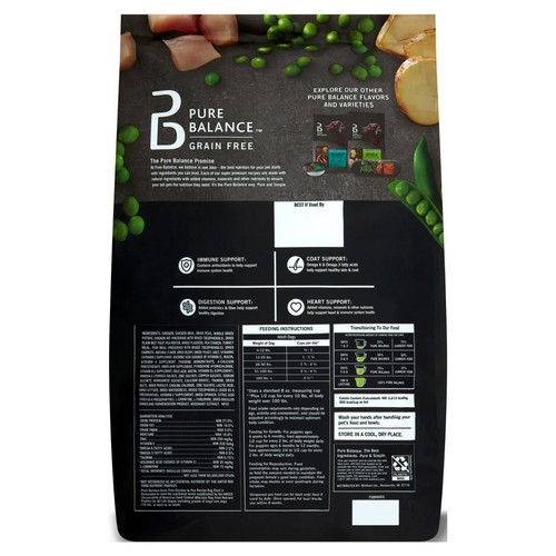 2 Bags Pure Balance Chicken & Pea Recipe Dry Dog Food, Grain-Free, 24 ...