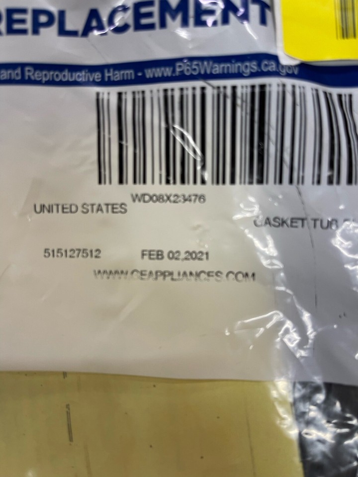 GE Dishwasher Parts Gasket Tub Plastic WD08X23476 | eBay