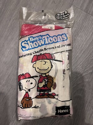 Vintage 1985 Hanes Boys ShowToons Charlie Brown Snoopy Peanuts Size 8 ...