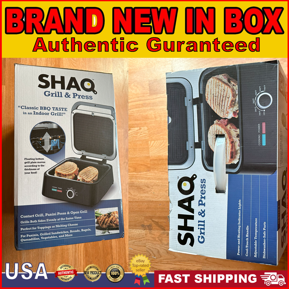 SHAQ Smokeless Grill and Press, Shop HQ 3 In 1 Serves 4 , BRAND NEW ...