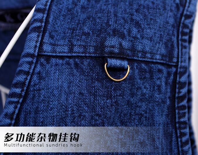 New Men's Outdoor Vest Denim Waistcoat Jacket fastener Multi-Pocket ...