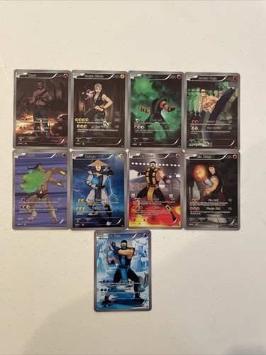 Mortal Kombat custom trading cards 9 card set Scorpion Sub Zero Kano ...