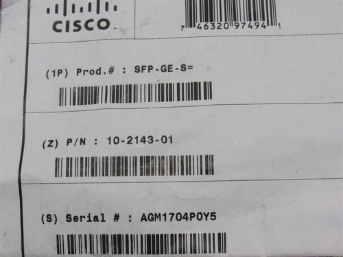 NEW Sealed Genuine Cisco SFP-GE-S Transceiver 1000Base-SX 10-2143-01 | eBay