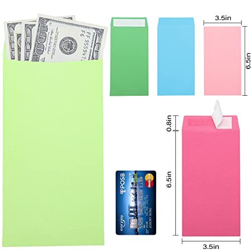 200 Pack Cash Envelopes Self adhesive 6.7x3.5 Inch Fit for Envelope ...