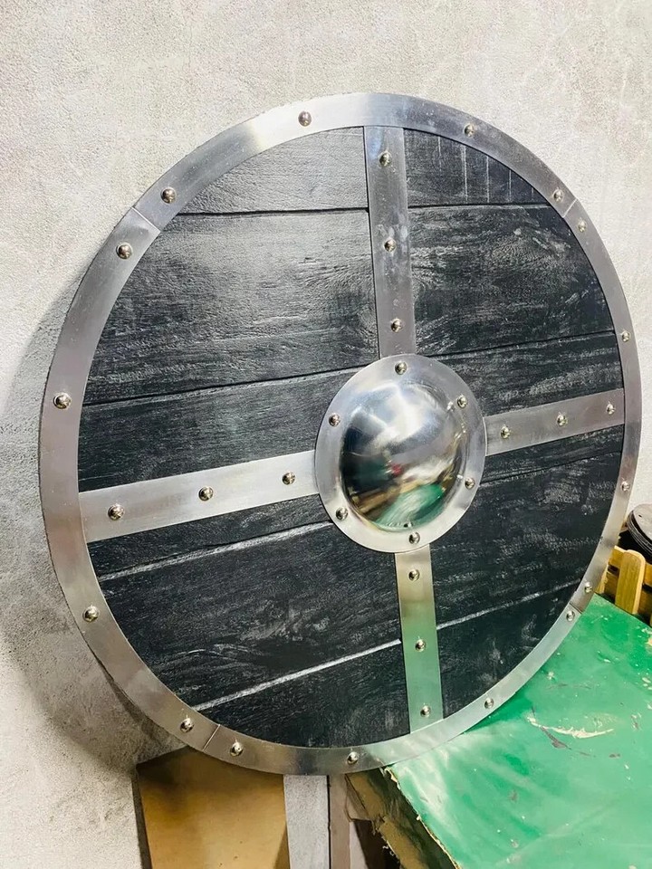 Medieval Viking Wooden Shield Authentic Norse Valhalla Cosplay Shield ...