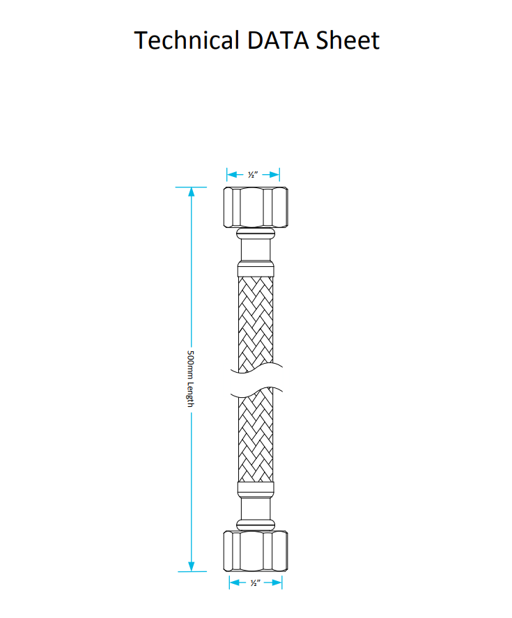 1/2" BSP Female Double Ended Tap & Toilet Flexible Braded Hose Pipe ...