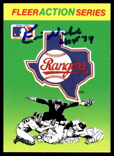 1990 Fleer Stickers Baseball Signed by Eric Nadel Texas Rangers HOF '14 ...