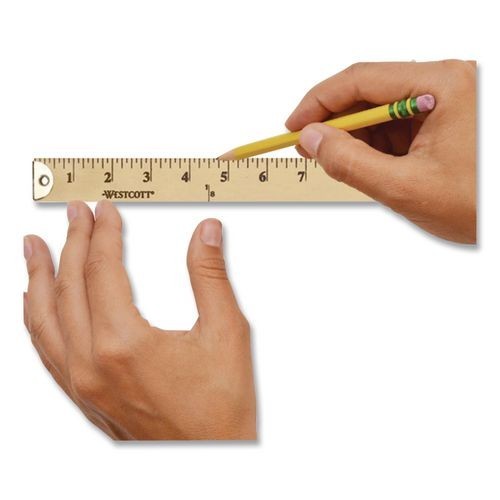 Westcott Wood Yardstick with Metal Ends, 36" Long. Clear Lacquer Finish ...