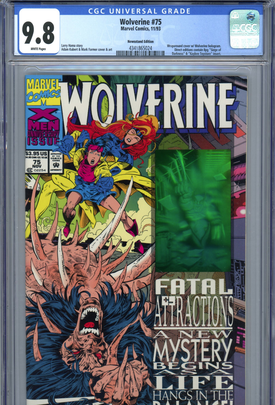 Wolverine #75 (1993) Marvel CGC 9.8 White Newsstand Edition | eBay