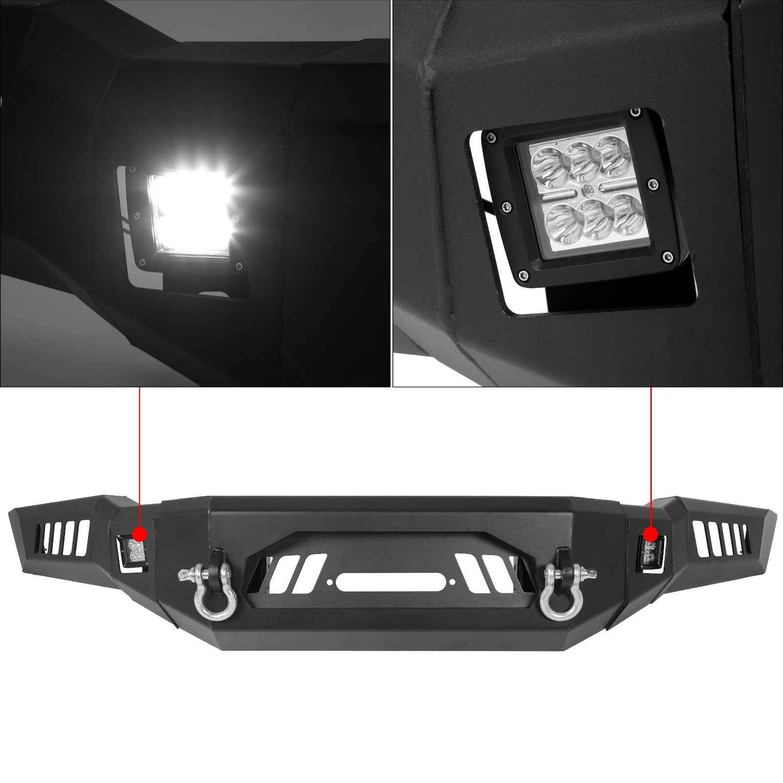 HECASA For 2018-2019 2020 Ford F150 F-150 Front Bumper w/LED Light D ...