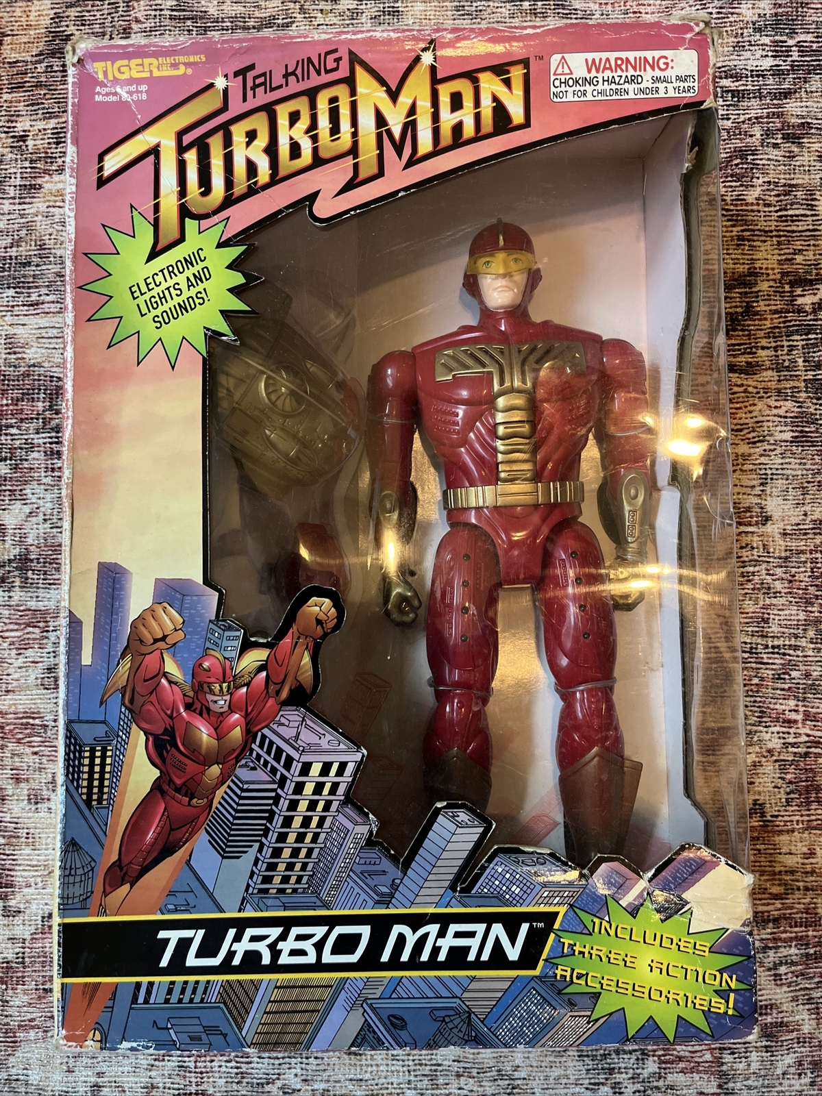 Tiger Electronics 80-618 1996 13 1/2in Talking Turbo Man Action Figure ...