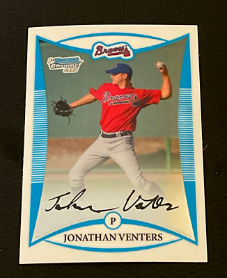 2008 Bowman Chrome #BCP27 Jonathan Venters RC Atlanta Braves Lefty ...