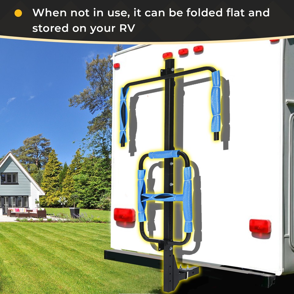 RV Kayak Rack Hitch Mount Standing Kayak Carrier Fit up to 12'' Kayaks ...