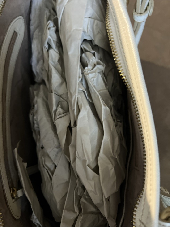 Brahmin white leather tote bag | eBay