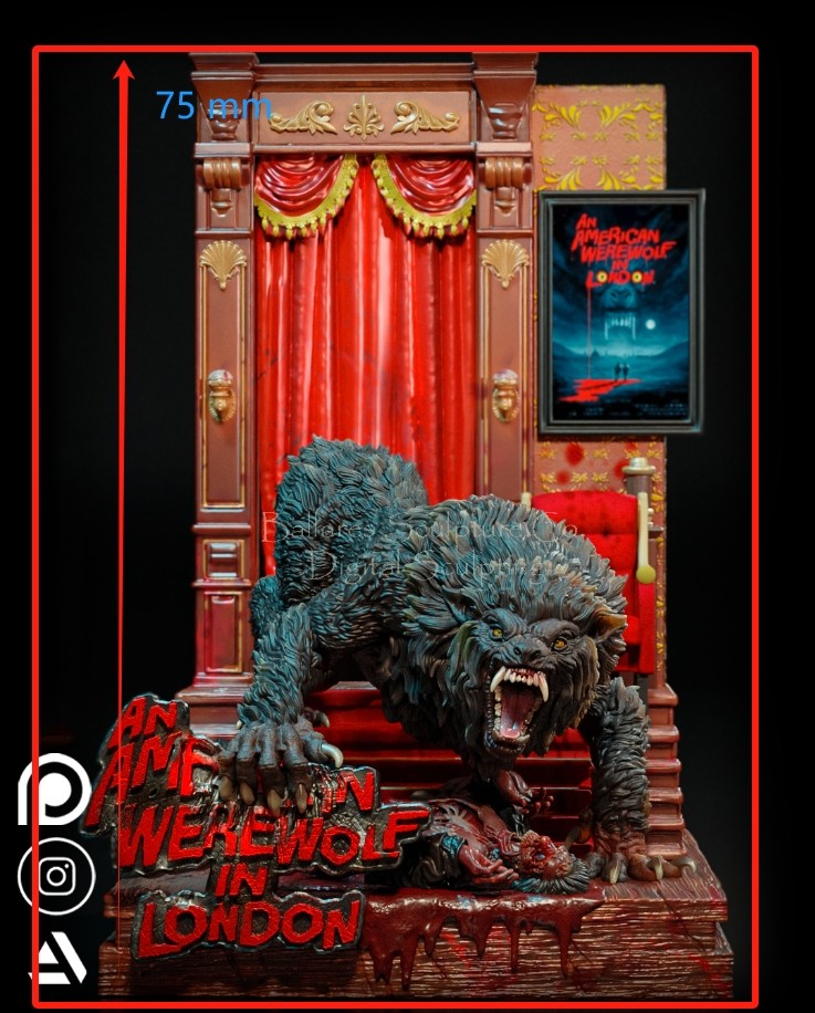 75/100mm Werewolf and Victim Unpainted Unassembled 3D Printing Model ...
