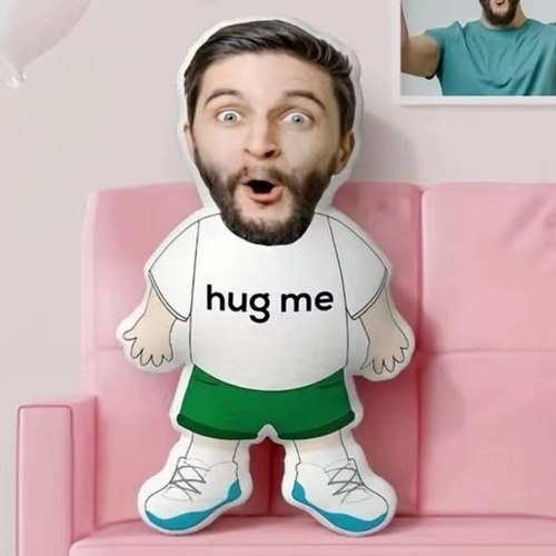 Customisable “Hug Me” Cuddly Face Portrait Cushion DIY Double-Sided ...