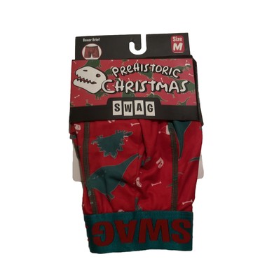 Prehistoric Christmas Swag Boxer Briefs Size M 31-33 in Dinosaurs ...