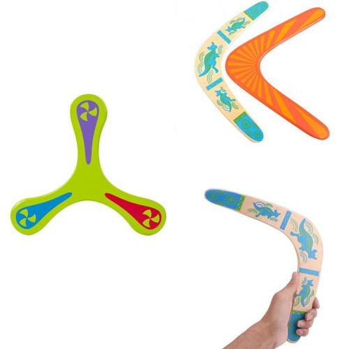 Children's Wooden Boomerang Flying Disc Thrower V-shaped Dart Outdoor ...