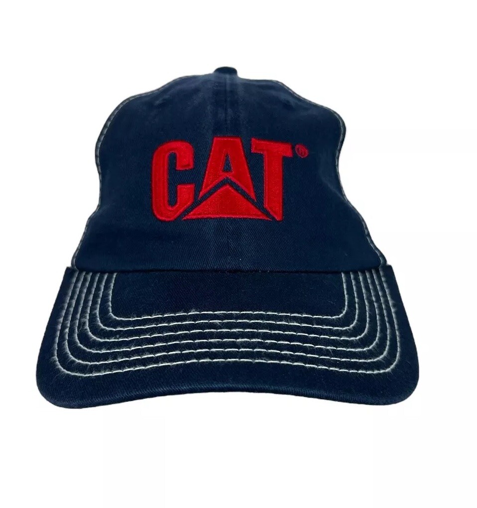 CAT Power Hat Embroidered Logo Snapback Navy White Red Trucker Cap Hat ...
