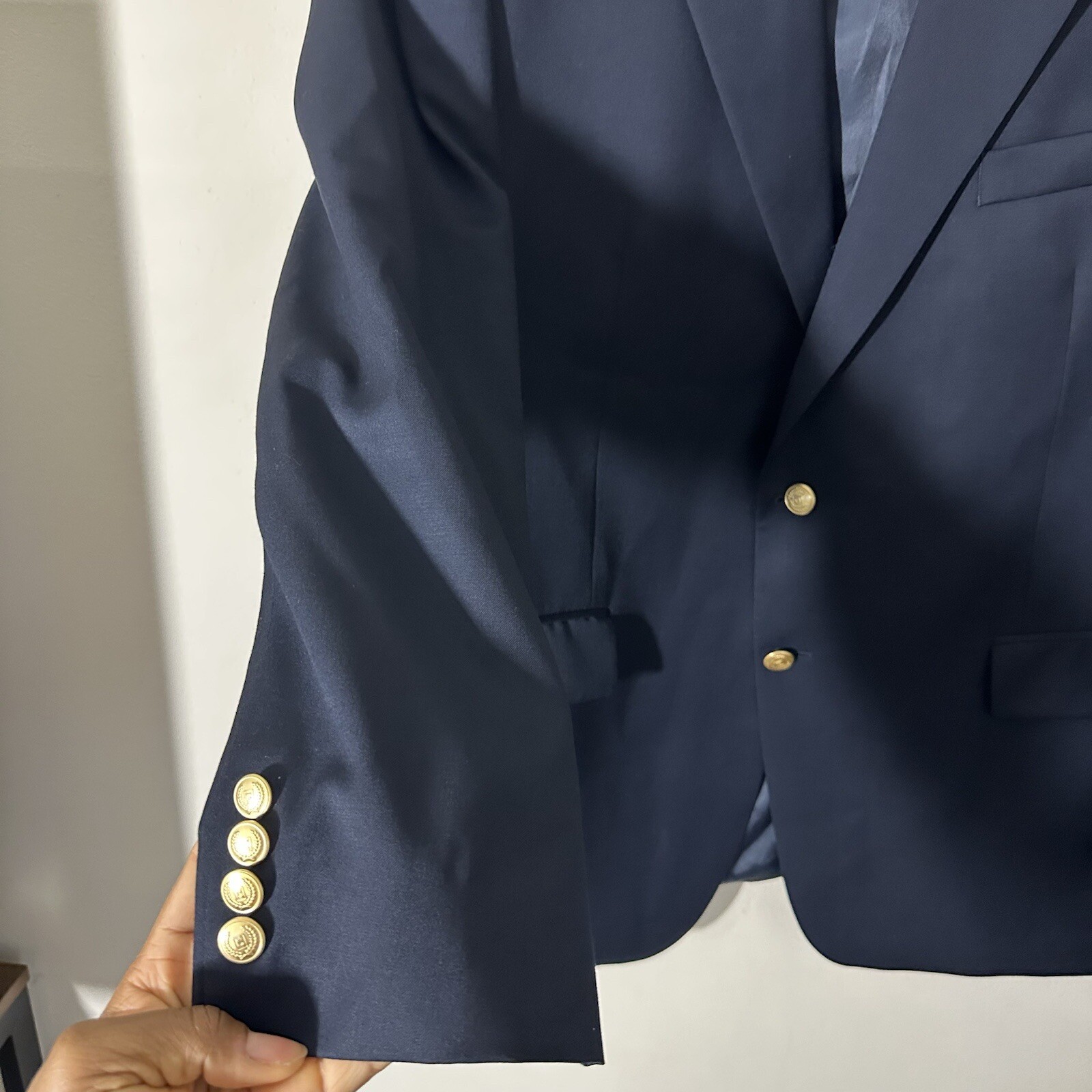 Lauren Ralph Lauren Men Sport Coat Blazer Jacket 46R 100% Wool Navy ...