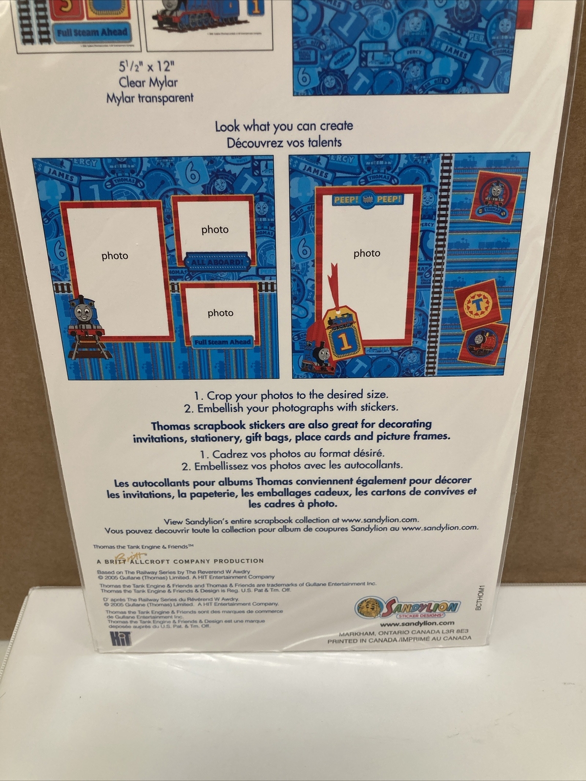 Thomas & Friends Tank Train Engine Scrapbook Stickers Percy Cranky ...