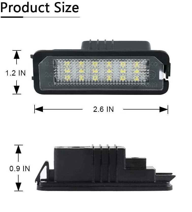 2Pcs Error Free LED License Plate Lights For VW Golf 7 Mk7 tsi tdi gti ...