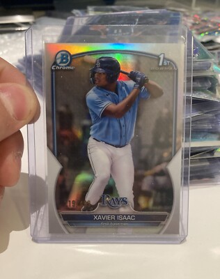 2023 1ST Bowman Chrome XAVIER ISAAC Rookie Card RC REFRACTOR #/499 RAYS ...