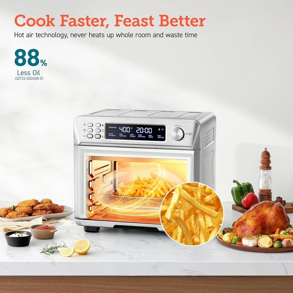 COSOR Smart 12-in-1 Air Fryer Toaster Oven Combo, Airfryer Convection ...
