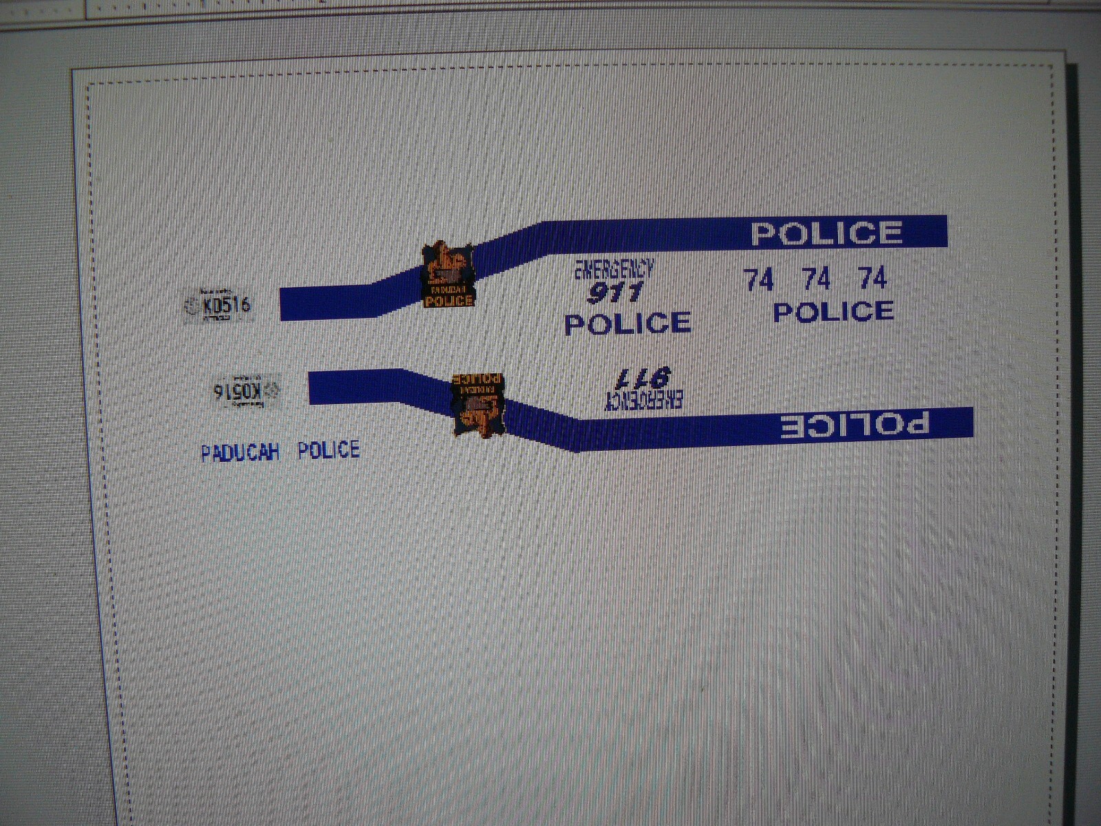 Paducah Kentucky Vintage police car Decals 1:64 two for one money | eBay