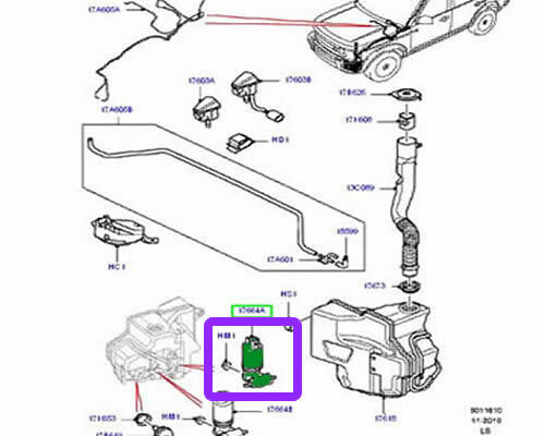 LAND ROVER WINDSHIELD WASHER MOTOR AND PUMP RANGE ROVER SPORT LR4 ...
