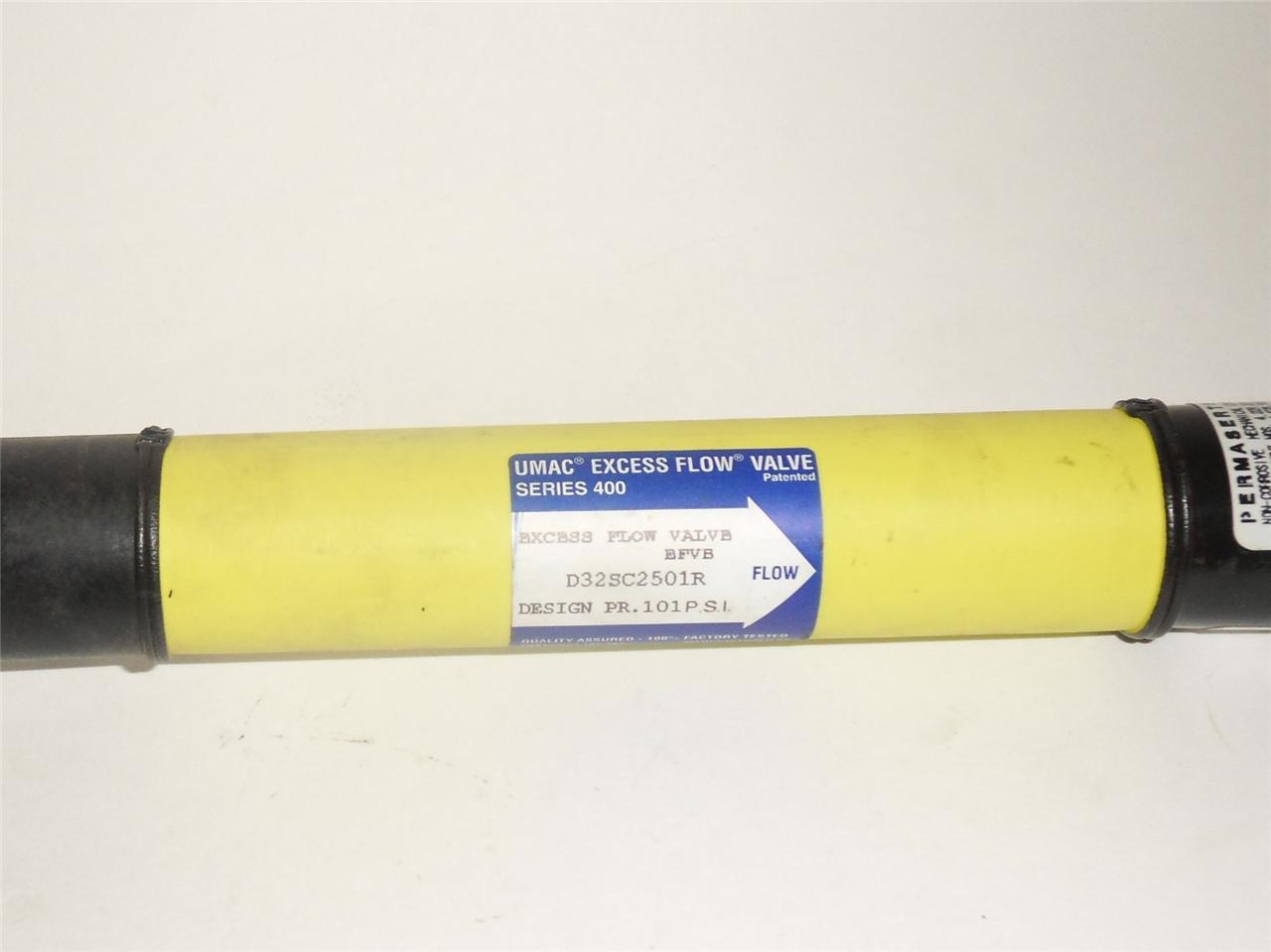 Umac D32SC2501R Series 400 Excess Flow Valve NOS | eBay