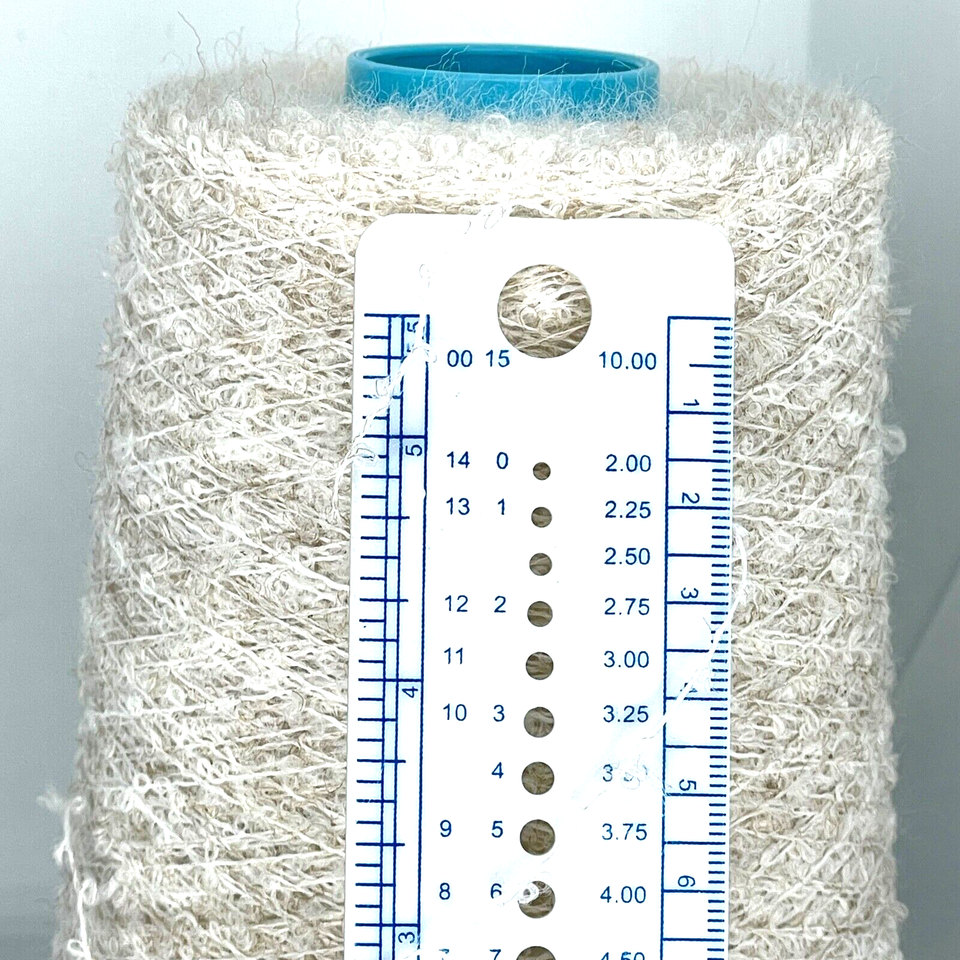 Cream BOUCLE LACE WOOL BLEND Yarn Cone per 270g / 0.60lb Knitting Craft ...